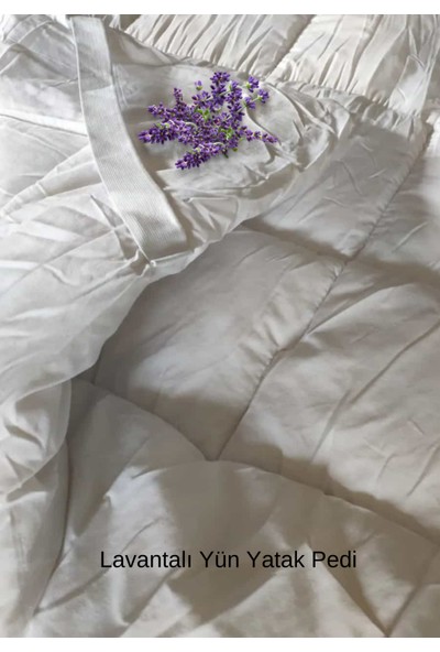F'ullya Lavantalı Yün Yatak Pedi Tek Kişilik