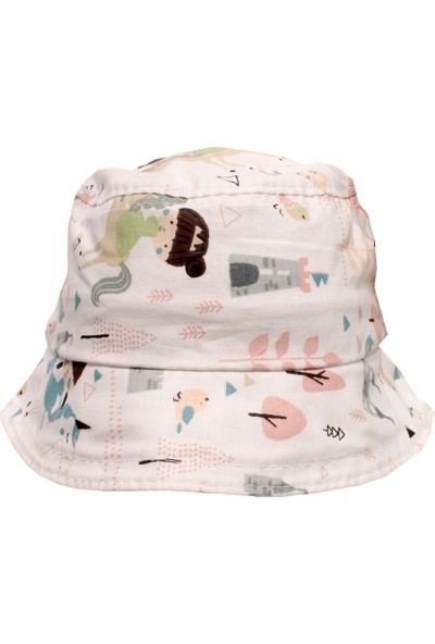 Cantoy Kız Çocuk Desenli Yazlık Şapka 1-3 Yaş