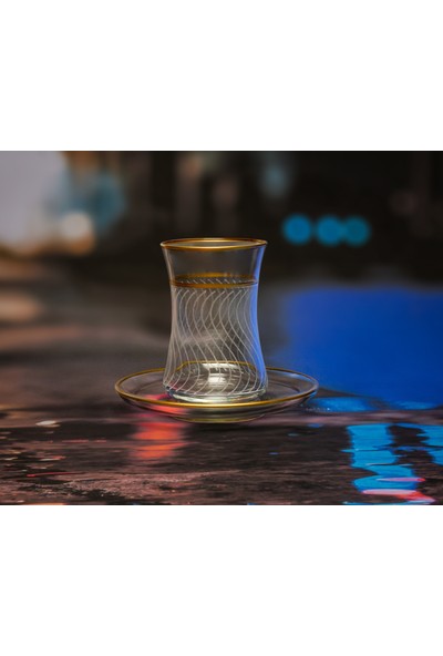 Güral Lav Duru Özel 6'lı Çay Bardak Takımı Mat Altın Lazer Kesme Lazio 2 Güral Lav Duru Özel 6'lı Çay Bardak Takımı Mat Altın Lazer Kesme Lazio 2