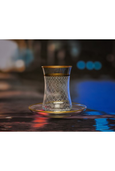 Güral Lav Duru Özel 6'lı Çay Bardak Takımı Mat Altın Lazer Kesme Lazio 6 Güral Lav Duru Özel 6'lı Çay Bardak Takımı Mat Altın Lazer Kesme Lazio 6