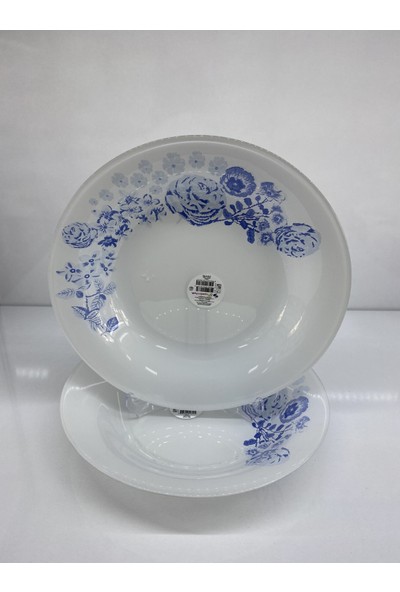 Paşabahçe 6'lı Çiçek Desenli Yemek Tabağı