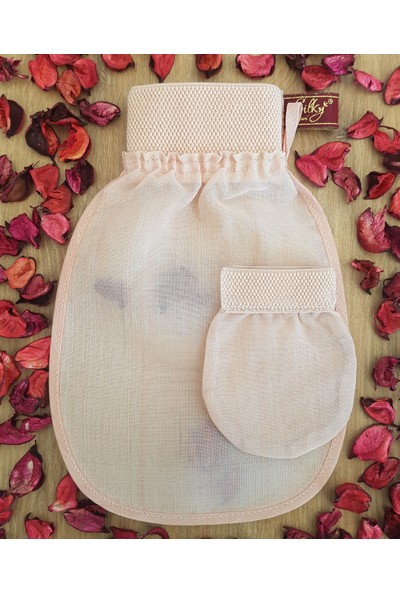 Silky Glows Ham Ipek Vücut Kesesi + Yüz Kesesi