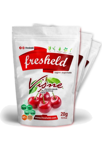 Fresheld Dondurularak Kurutulmuş Vişne 3'lü Paket
