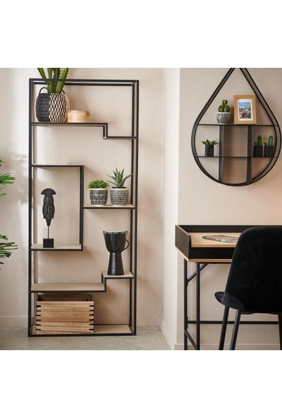 Doffo Zer Metal Kitaplık Doğal Masif Raf Doffo Zer Metal Kitaplık Doğal Masif Raf