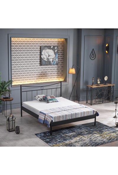 Unimet Daily-S Çift Kişilik Metal Karyola-Siyah Unimet Daily-S Çift Kişilik Metal Karyola-Siyah