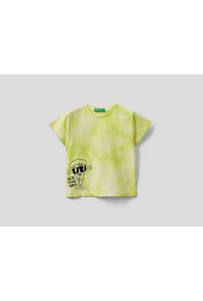 Benetton Baskılı Batik Desenli Tshirt