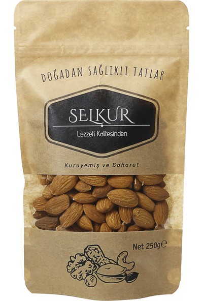 Selkur Çiğ Badem 250 gr (Kilitli Ambalajda )