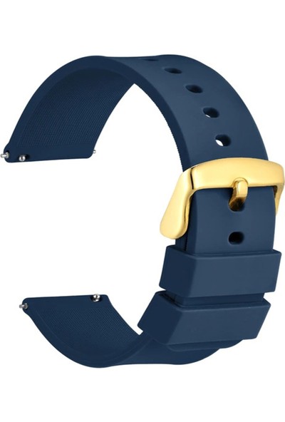 Amazfit Pace Uyumlu 22MM Lacivert Renk Gold Tokalı Akıllı Pimli Spor Silikon Saat Kordonu A71GLD Amazfit Pace Uyumlu 22MM Lacivert Renk Gold Tokalı Akıllı Pimli Spor Silikon Saat Kordonu A71GLD