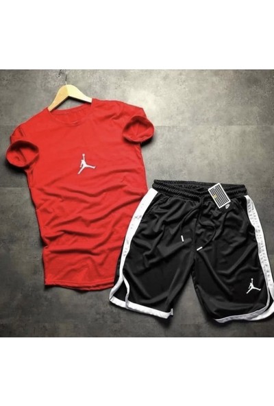 Amor Man Yuvarlak Yaka Dijital Göğüs Baskılı Ultra Hafif Yeni Stil Erkek Şort Takım