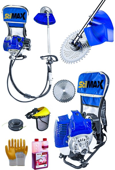 Stilmax Germany Type Metal Dişli Benzinli Sırt Tipi Tırpan Çalı Ot Çayır Çim Biçme Makinesi 63CC 5.9 Hp Stilmax Germany Type Metal Dişli Benzinli Sırt Tipi Tırpan Çalı Ot Çayır Çim Biçme Makinesi 63CC 5.9 Hp