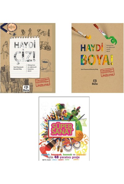 Haydi Boya + Haydi Çiz + Süper Sanat Kitap Seti - Beverly Philp (Ciltli) Haydi Boya + Haydi Çiz + Süper Sanat Kitap Seti - Beverly Philp (Ciltli)
