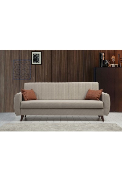 Minar Alkon Üçlü Koltuk-Bej 92