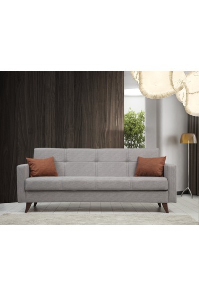 Minar Polya Üçlü Koltuk-Açık Gri 99