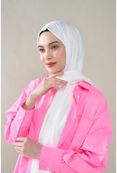 Modakaşmir Orjinal Ipeksi Beyaz Şal