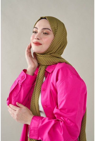 Modakaşmir Orjinal Ipeksi Yağ Yeşili Şal