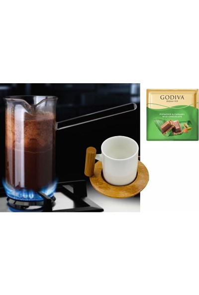 Seç Bi Kutu Cam Cezve Bambulu Fincan Çikolata 3' Lü Set Seç Bi Kutu Cam Cezve Bambulu Fincan Çikolata 3' Lü Set