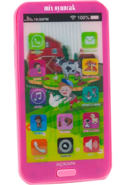 Mix Oyuncak Oyuncak Cep Telefonu Pembe Işıklı Sesli Türkçe Mix Oyuncak Oyuncak Cep Telefonu Pembe Işıklı Sesli Türkçe
