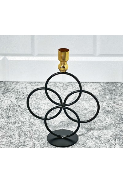 Efya Home Dekorasyon Yonca Siyah Gold Şamdan Efya Home Dekorasyon Yonca Siyah Gold Şamdan