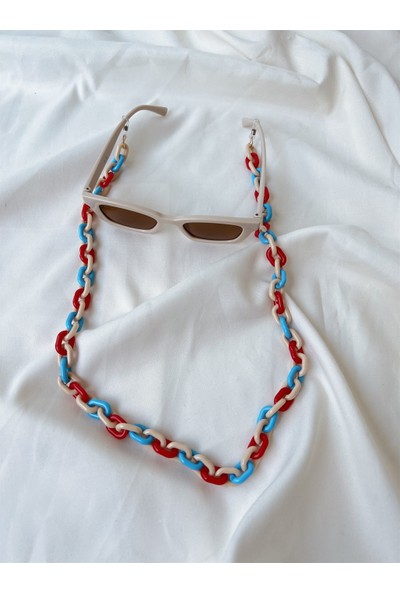Retrobird Renkli Zincir Detaylı Gözlük Zinciri Kadın Karışık Renkli