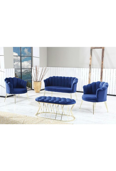 Bubu Home Papatya Çay Seti Koltuk Takımı 2 + 1 + 1 Mavi Bubu Home Papatya Çay Seti Koltuk Takımı 2 + 1 + 1 Mavi