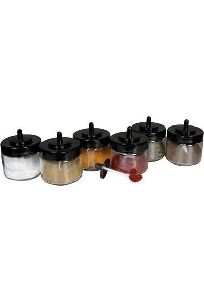Albak Life 6 Adet Kapağı Kendinden Kaşıklı Cam Baharatlık Seti - (330CC) Albak Life 6 Adet Kapağı Kendinden Kaşıklı Cam Baharatlık Seti - (330CC)