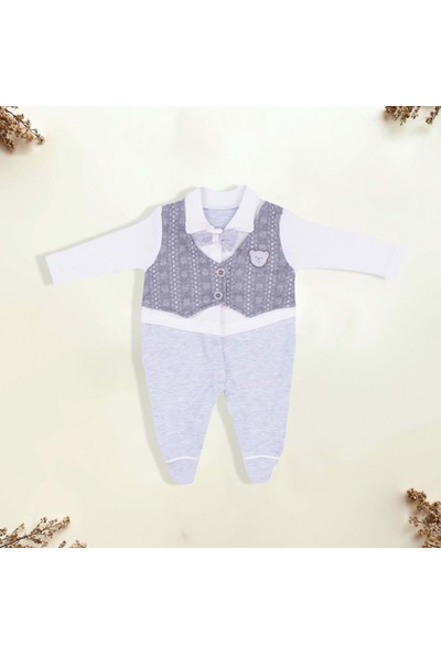 Nono Baby Erkek Bebek Tulum Papyonlu Yelekli Ayıcık Nakışlı - Nono Baby - Bebek Tulum - Gri - 3-6 Ay Nono Baby Erkek Bebek Tulum Papyonlu Yelekli Ayıcık Nakışlı - Nono Baby - Bebek Tulum - Gri - 3-6 Ay