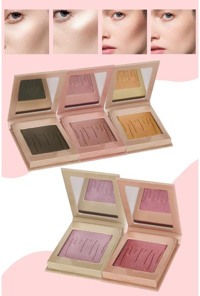 Mujgan 5'li Set Aydınlatıcı + 3 Adet Far + Allık