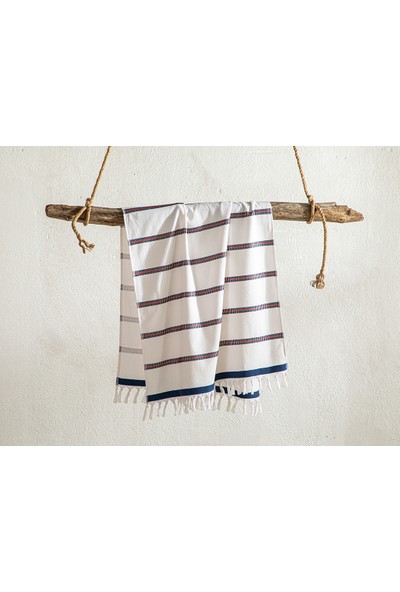 English Home Misty Pamuklu Jakarlı Plaj Havlusu 75 x 150 cm Lacivert - Kiremit