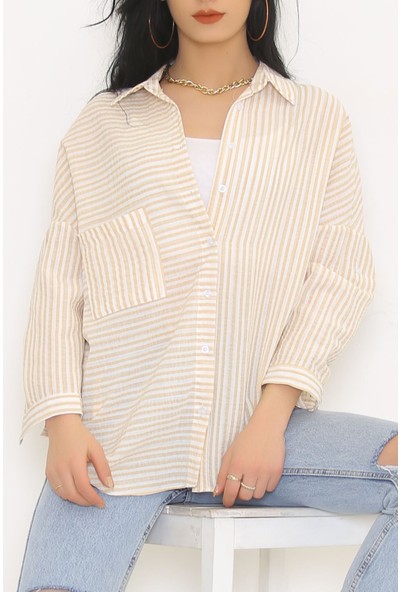 Yarasa Kol Gömlek Sütlükahve - 2040.1602. Yarasa Kol Gömlek Sütlükahve - 2040.1602.