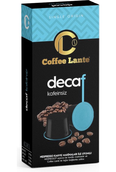Coffee Lante Nespresso Uyumlu Kapsül Kahve Decaf Kafeinsiz 10 Kapsül Coffee Lante Nespresso Uyumlu Kapsül Kahve Decaf Kafeinsiz 10 Kapsül