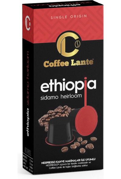 Coffee Lante Nespresso Uyumlu Kapsül Kahve Ethiopia Heirloom 10 Kapsül Coffee Lante Nespresso Uyumlu Kapsül Kahve Ethiopia Heirloom 10 Kapsül