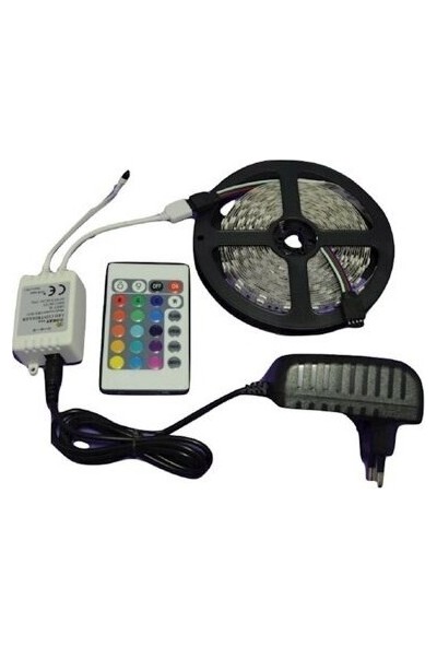 Pazariz Rgb Şerit LED Kumandalı - Adaptörlü 5 Metre LED Vitrin Süsü Pazariz Rgb Şerit LED Kumandalı - Adaptörlü 5 Metre LED Vitrin Süsü