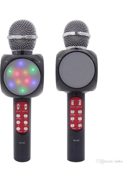Pazariz WS-1816 LED Işıklı Karaoke Mikrofon, Bluetooth Hoparlör Mp3; Pazariz WS-1816 LED Işıklı Karaoke Mikrofon, Bluetooth Hoparlör Mp3;