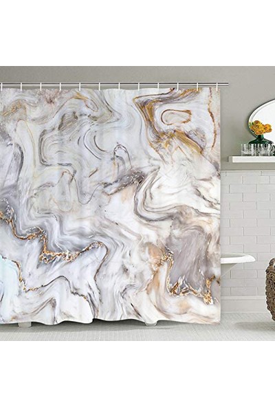 Yilegou Duş Perdesi, 12 Kancalı Su Geçirmez Duş Perdesi Setleri, Banyo İçin Duş Perdesi, 70.8 x 70.8 İnç, YL352 (Yurt Dışından) Yilegou Duş Perdesi, 12 Kancalı Su Geçirmez Duş Perdesi Setleri, Banyo İçin Duş Perdesi, 70.8 x 70.8 İnç, YL352 (Yurt Dışından)