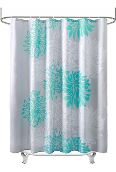 Yilegou Duş Perdesi, 12 Kancalı Yeşil Su Geçirmez Duş Perdesi Takımları, Banyo İçin Duş Perdesi, 70.8 x 70.8 İnç (Yurt Dışından)