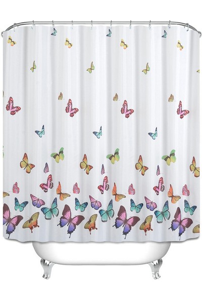 Yilegou Renkli Kelebek Duş Perdesi, 12 Kancalı Su Geçirmez Duş Perdesi Setleri, Banyo İçin Duş Perdesi, 70.8 x 70.8 İnç (Yurt Dışından) Yilegou Renkli Kelebek Duş Perdesi, 12 Kancalı Su Geçirmez Duş Perdesi Setleri, Banyo İçin Duş Perdesi, 70.8 x 70.8 İnç (Yurt Dışından)