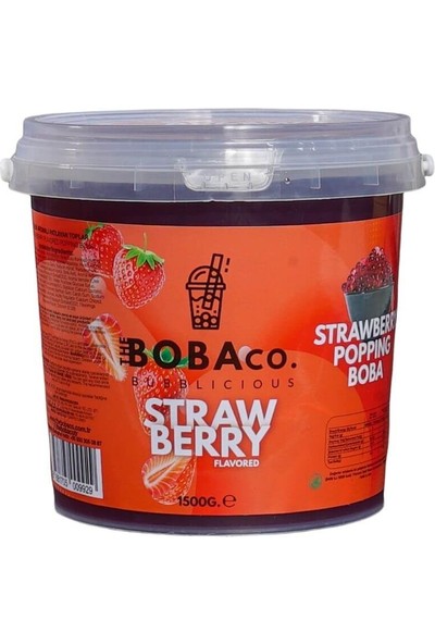 The Boba Co Bubble Tea Boba Çilek (Strawberry) 1,5 kg