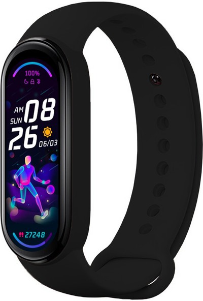 Bause Xiaomi Mi Band 5/6 Uyumlu Silikon Kordon - Siyah