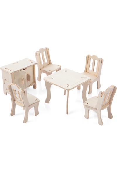 3D Ahşap Puzzle - Yemek Odası