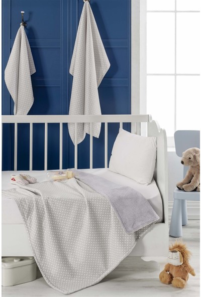 Denizli Concept Lukka 3'lü Muslin Battaniye Gri