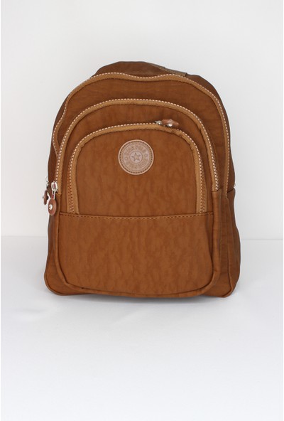 Buysef Taba Kadın Krinkıl Kumaş Çok Bölmeli Sırt Çantası Buysef Taba Kadın Krinkıl Kumaş Çok Bölmeli Sırt Çantası