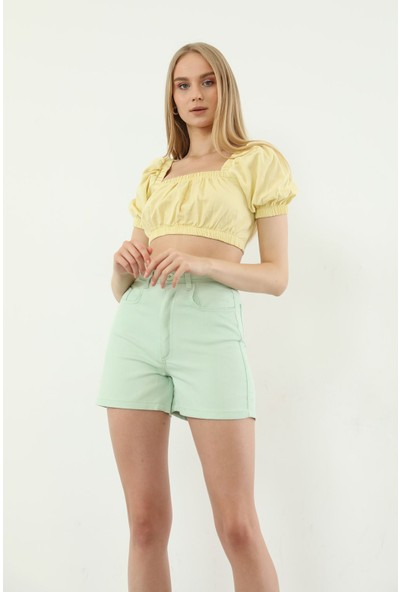 BY H Gabardin Cepli Şort-Mint BY H Gabardin Cepli Şort-Mint