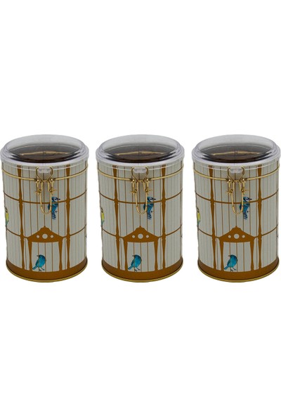Evle ERB18T7 Silindir Saklama Kabı Kilitli Ø105 3 Lü Set, Bird Cage