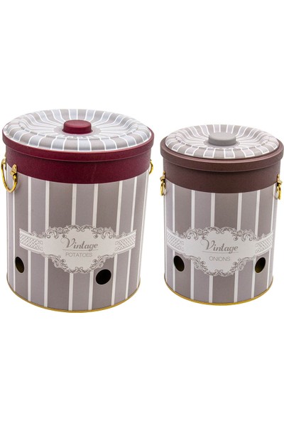 Evle ERB23V5 Patates-Soğan Saklama Kabı 2 Li Set, Elegance Evle ERB23V5 Patates-Soğan Saklama Kabı 2 Li Set, Elegance