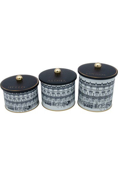 Evle ERB30T9 Yuvarlak Kutu Ø140, Topuz Kulp, 3 Lü Set, City