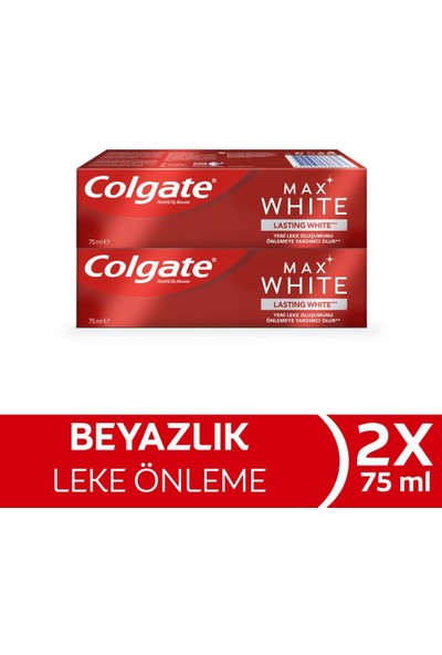 Colgate Max White Kalıcı Beyazlık Beyazlatıcı Diş Macunu 75 ml x 2 Adet Colgate Max White Kalıcı Beyazlık Beyazlatıcı Diş Macunu 75 ml x 2 Adet