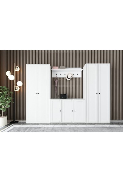 Nettrends Dolapli Askilikli Vestiyer Beyaz 230 cm VST-1039 Nettrends Dolapli Askilikli Vestiyer Beyaz 230 cm VST-1039