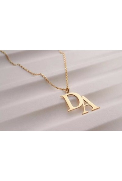 Gökdeniz 925 925 Ayar Kişiye Özel Tasarım Ikili Harf Gümüş Kolye