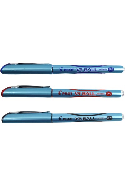 Pilot Vr Ball 0.5 Jel Mürekkepli Roller Kalem 3 Lü Blister Siyah Mavi Kırmızı Pilot Vr Ball 0.5 Jel Mürekkepli Roller Kalem 3 Lü Blister Siyah Mavi Kırmızı