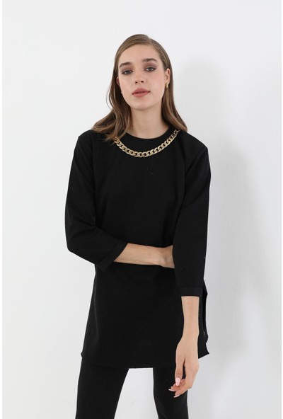 BY H Kolyeli Tunik-Siyah